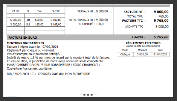 Faire une facture de travaux bâtiment moderne - Mac ou Pc